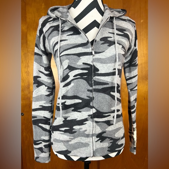 PLY | Sweaters | 0 Cashmere Xs Sweater Hooded Zip Up Cardigan Grey ...